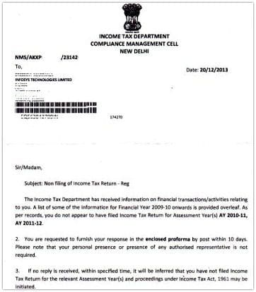 How to respond to Non-Filing of Income Tax Return Notice?
